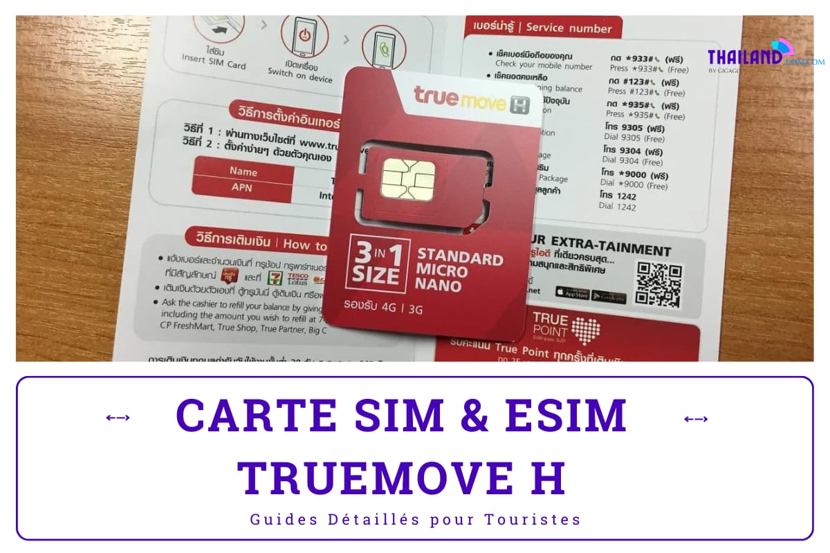 Truemove H eSIM et Cartes SIM: eSIM Thaïlande 2025
